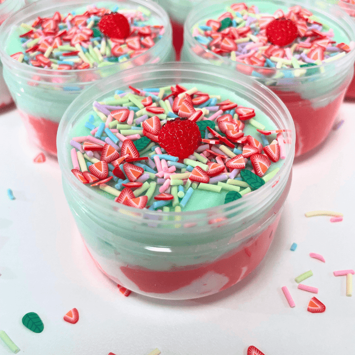 Strawberry Matcha Latte Slime | Scoopi Slime Shop
