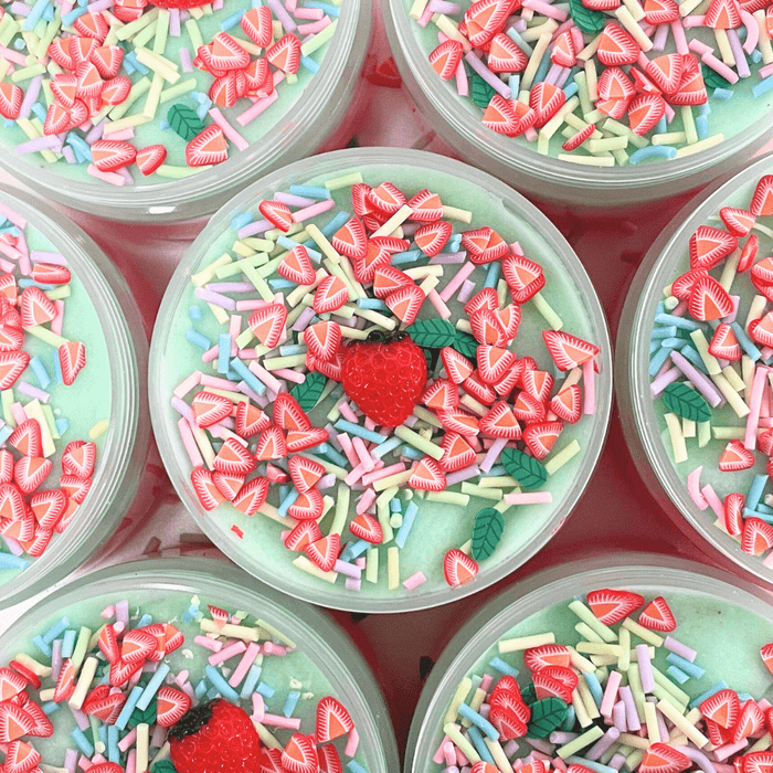 Strawberry Matcha Latte Slime | Scoopi Slime Shop